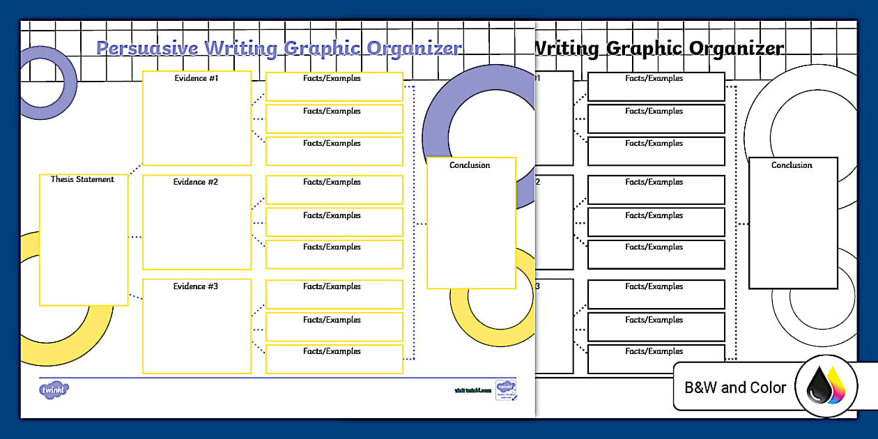 Persuasive Writing Graphic Organizer for 6th-8th Grade