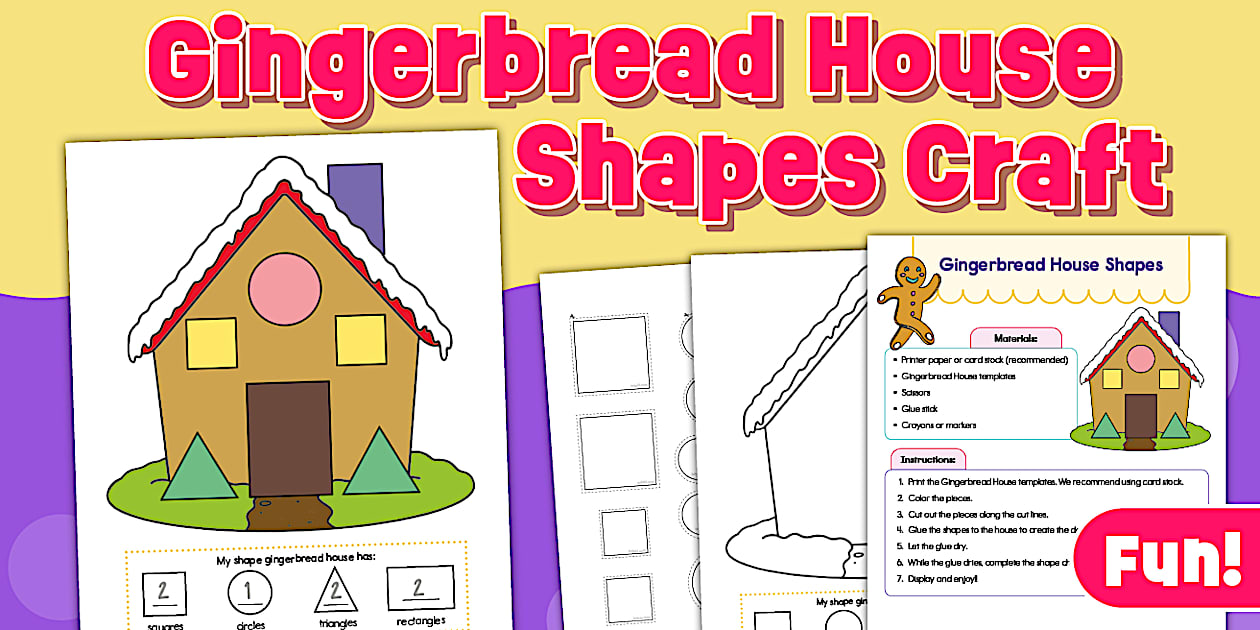 Gingerbread House 2D Shape Craft