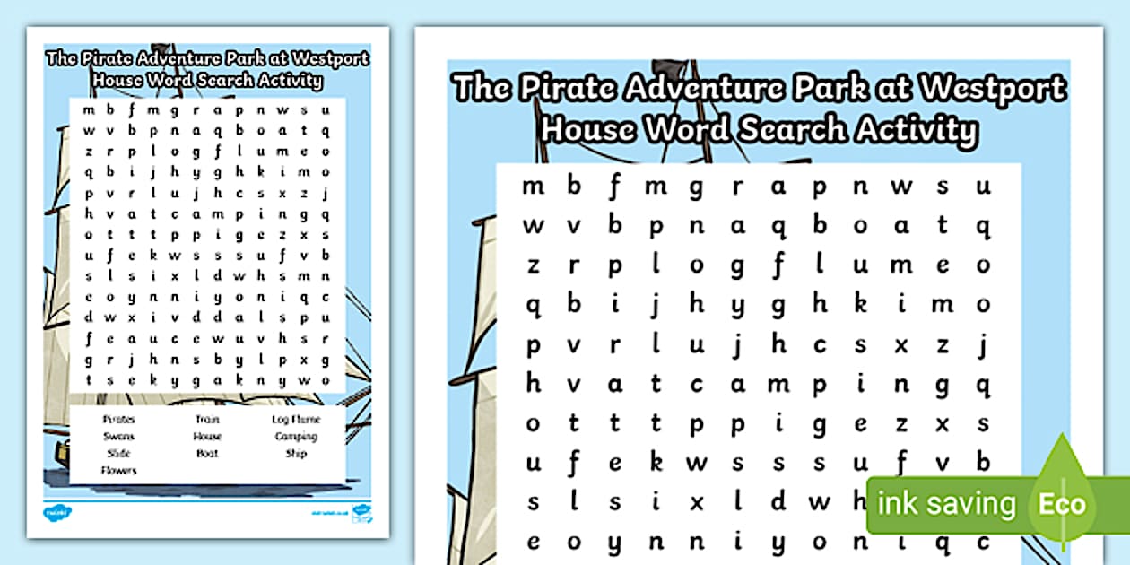 Pirate Adventure Park Word Search | Summer Activity | Twinkl