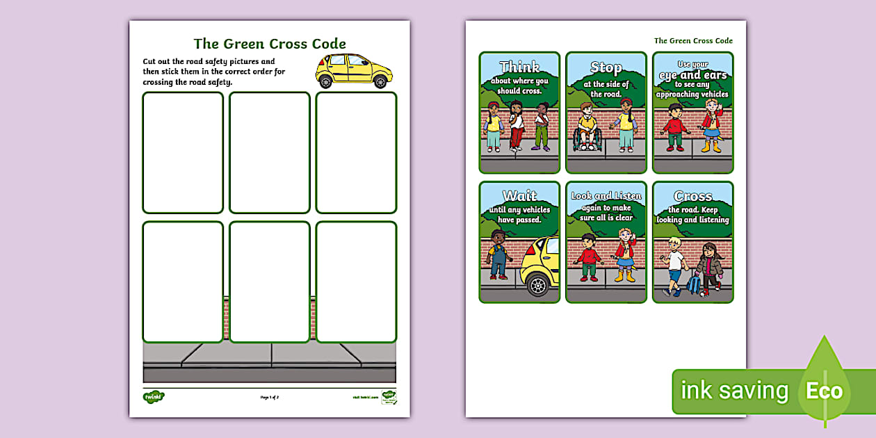 Editable Safe Road Safety Crossing Sequencing - Twinkl