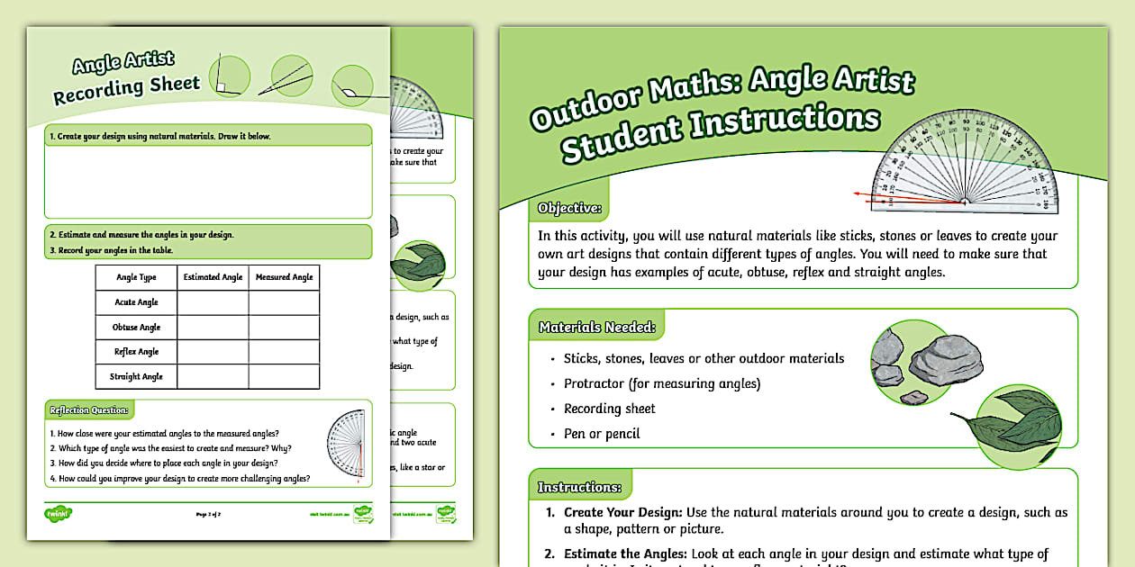 Outdoor Maths: Angle Artist (teacher made) - Twinkl