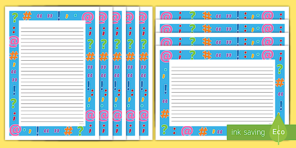 Editable Punctuation Symbols Page Borders - Twinkl