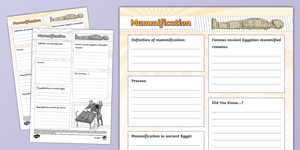 Mummification Fact File Template (teacher made) - Twinkl