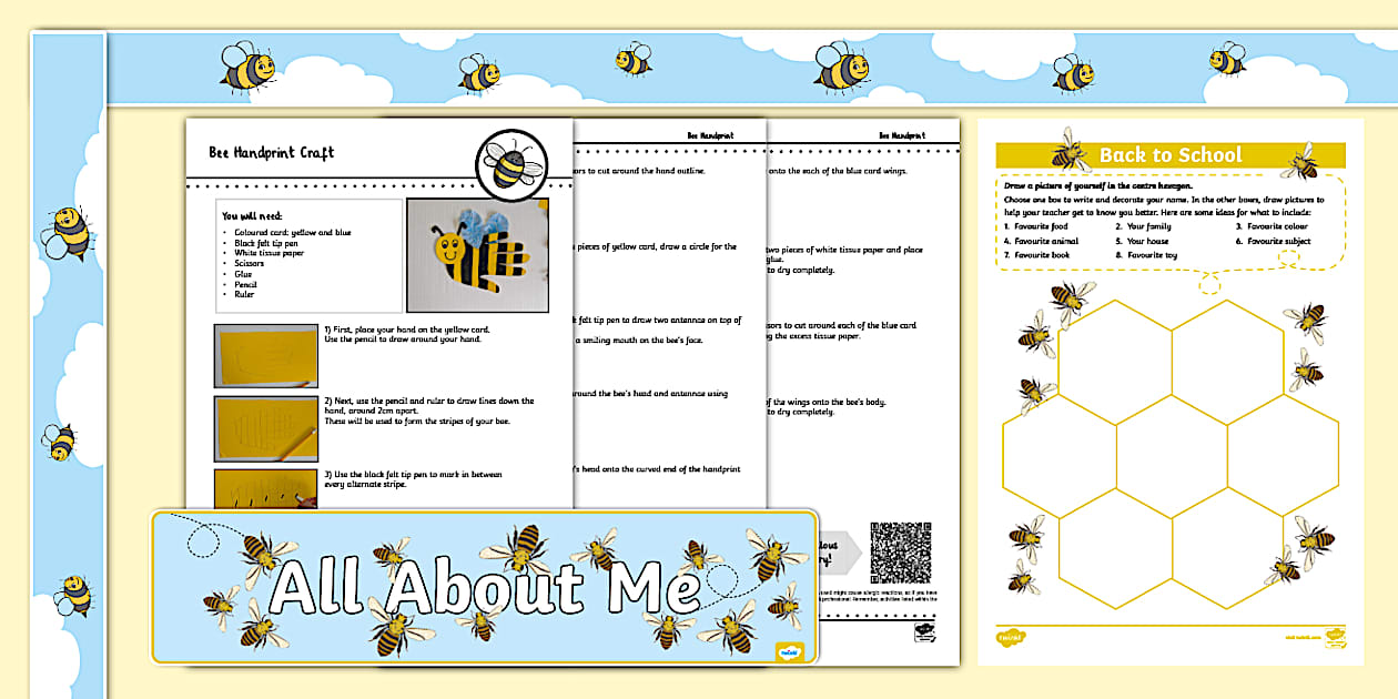 Back to School All About Me Bee Display Pack (Teacher-Made)