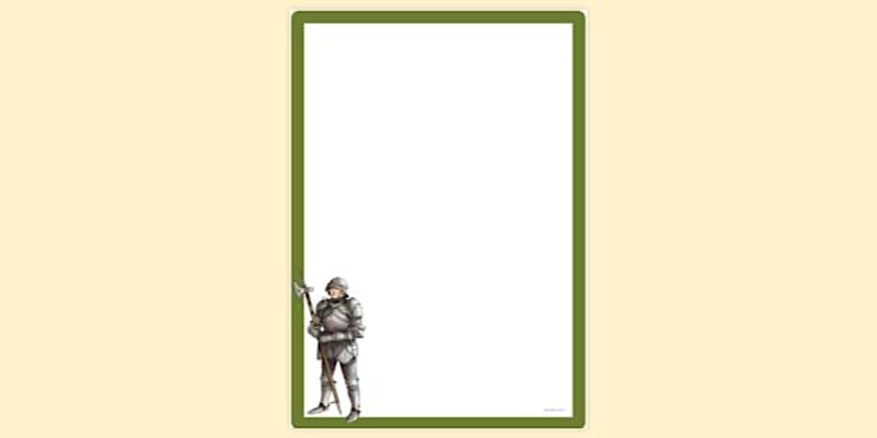 Simple Blank Middle Ages Knight Page Border | Page Borders | Twinkl