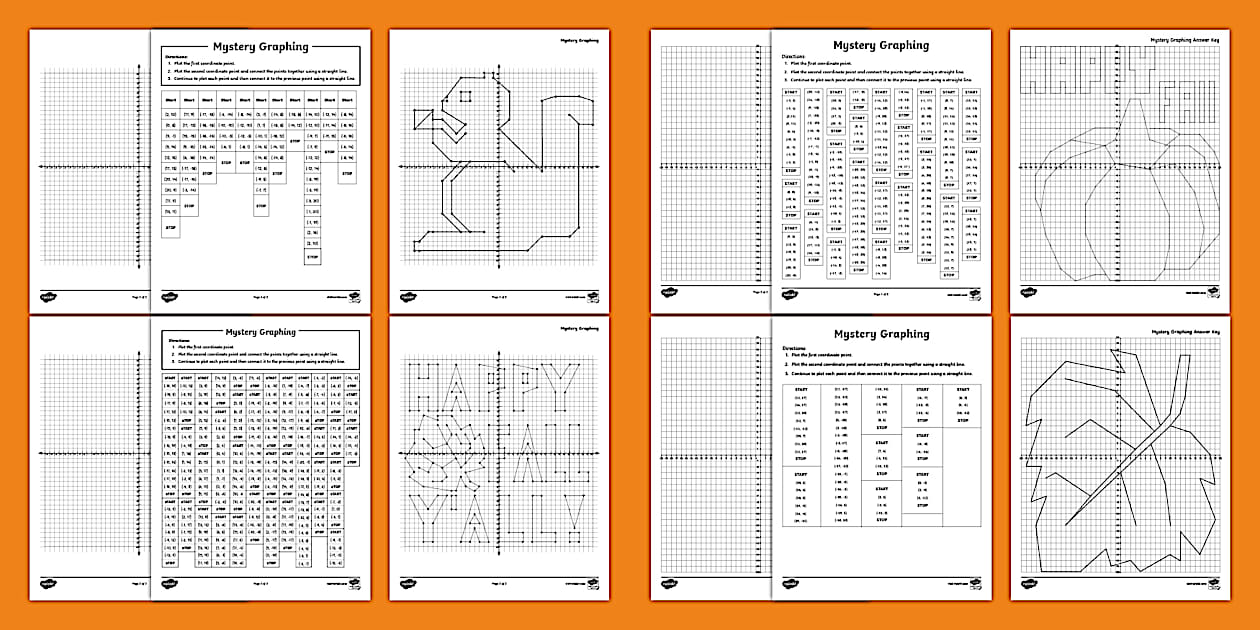Fall Mystery Graphing Activity Pack for 6th-8th Grade