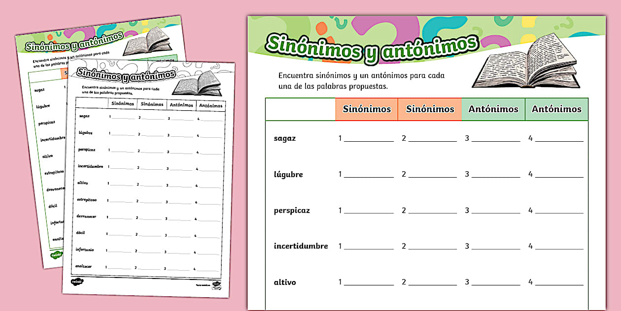 * NEW * Ficha de actividad: Sinónimos y antónimos