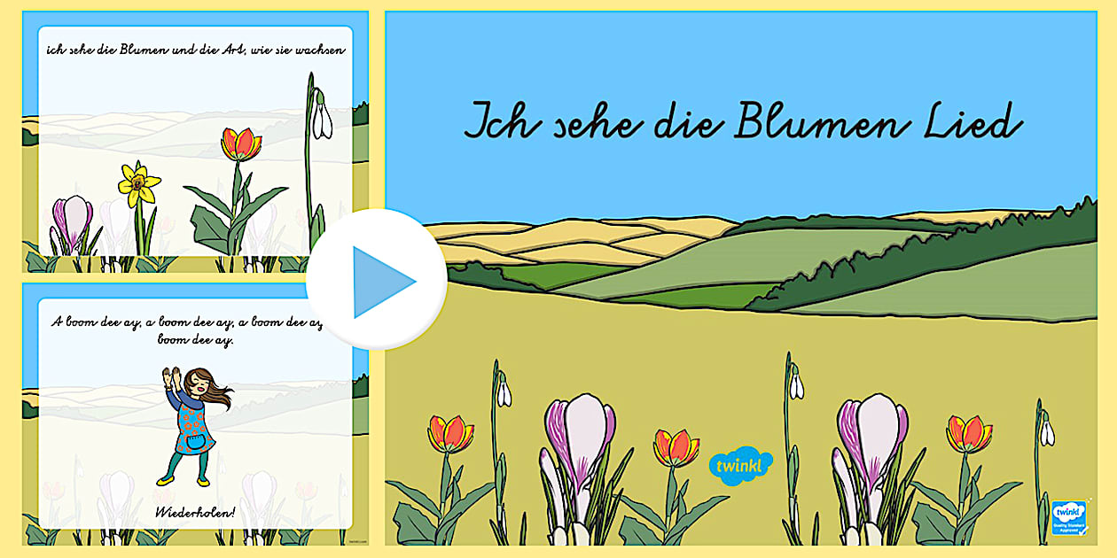 Ich sehe die Blumen Song PowerPoint (teacher made) - Twinkl