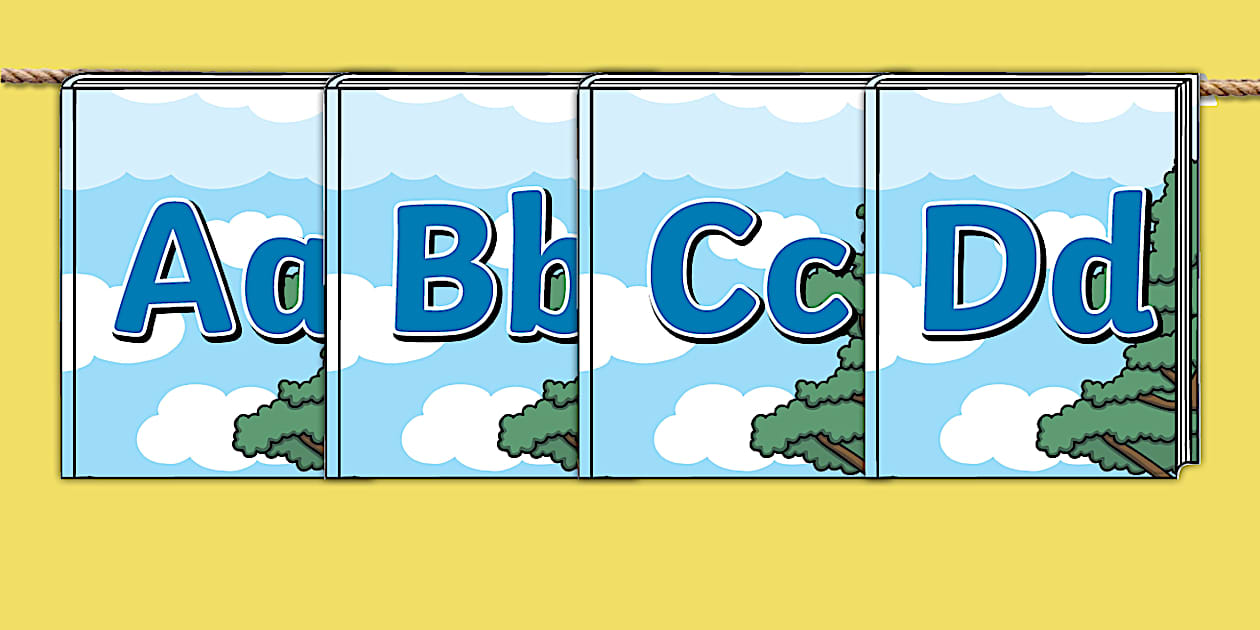 Book Picture Alphabet Letters Bunting - Twinkl