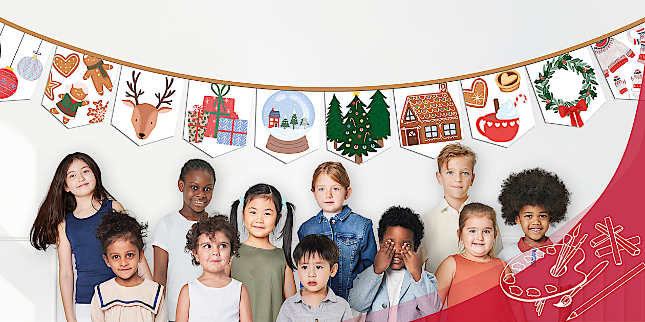 Winter and Christmas Illustrated Bunting Twinkl Art Gallery