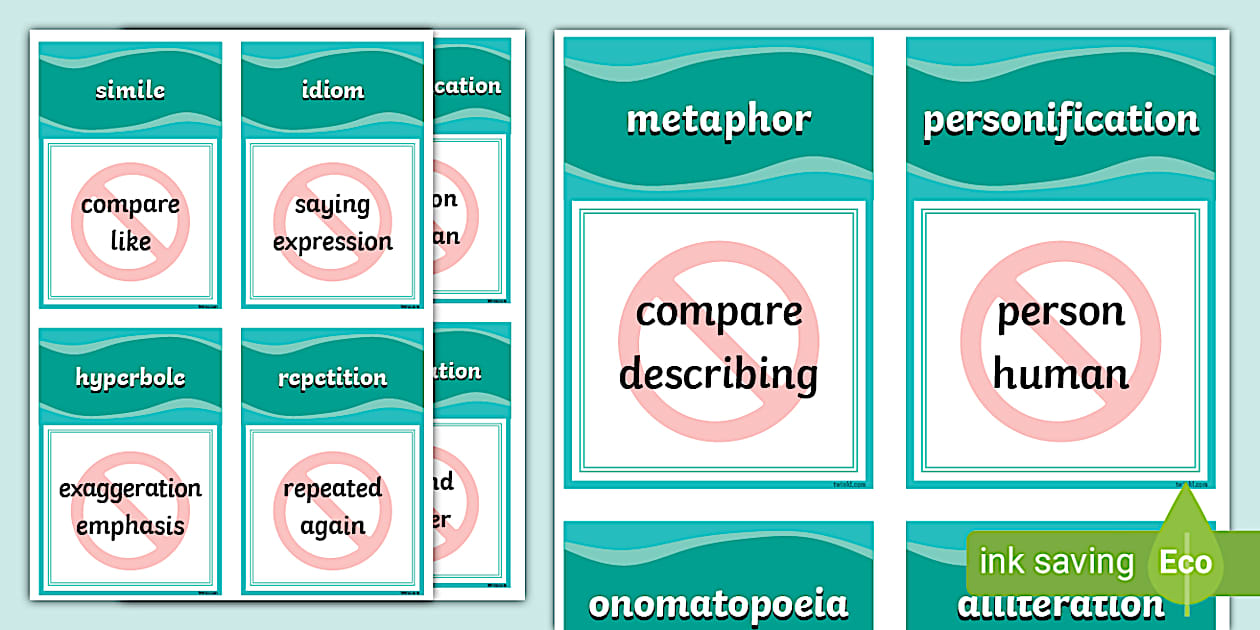 Figurative Language 'Leave it out!' Game Cards