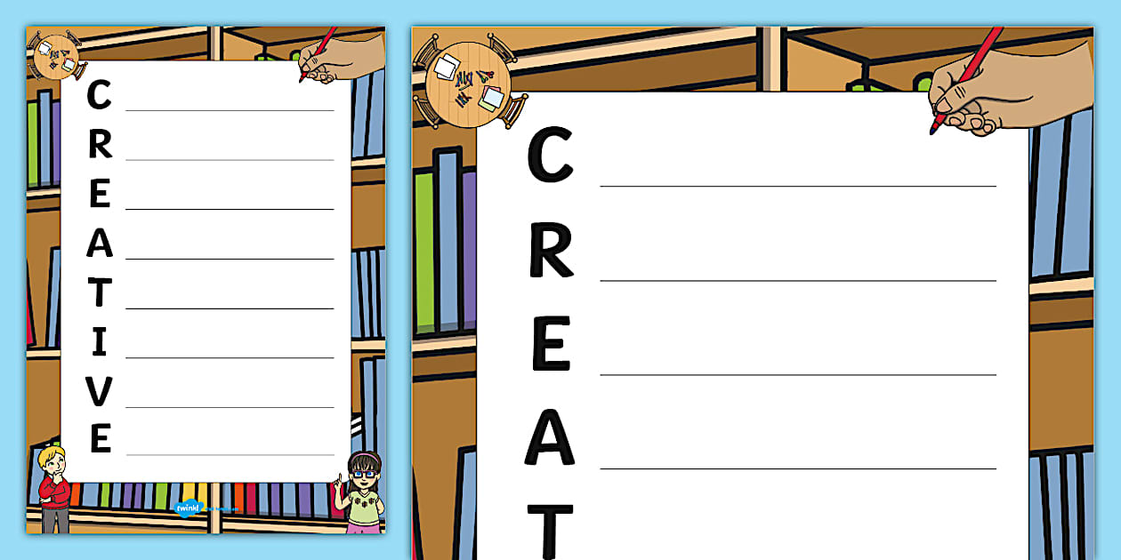 Creative Poem Acrostic Poem Template (teacher made) - Twinkl