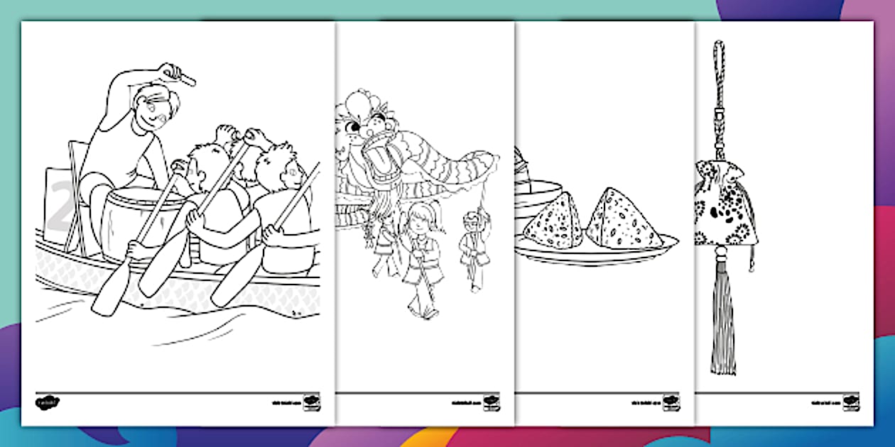 Dragon Boat Festival Coloring Pages | China | Twinkl USA