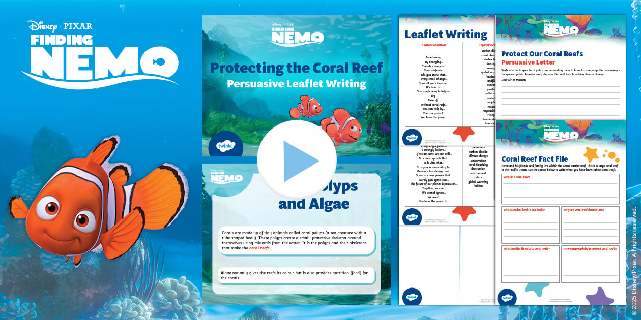 * NEW * Finding Nemo: Beneath the Waves Non-Fiction Writing Pack