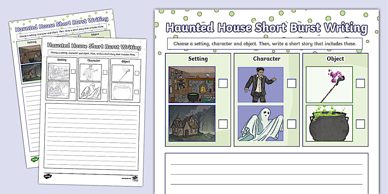 Haunted House Short Burst Writing Template (teacher made)
