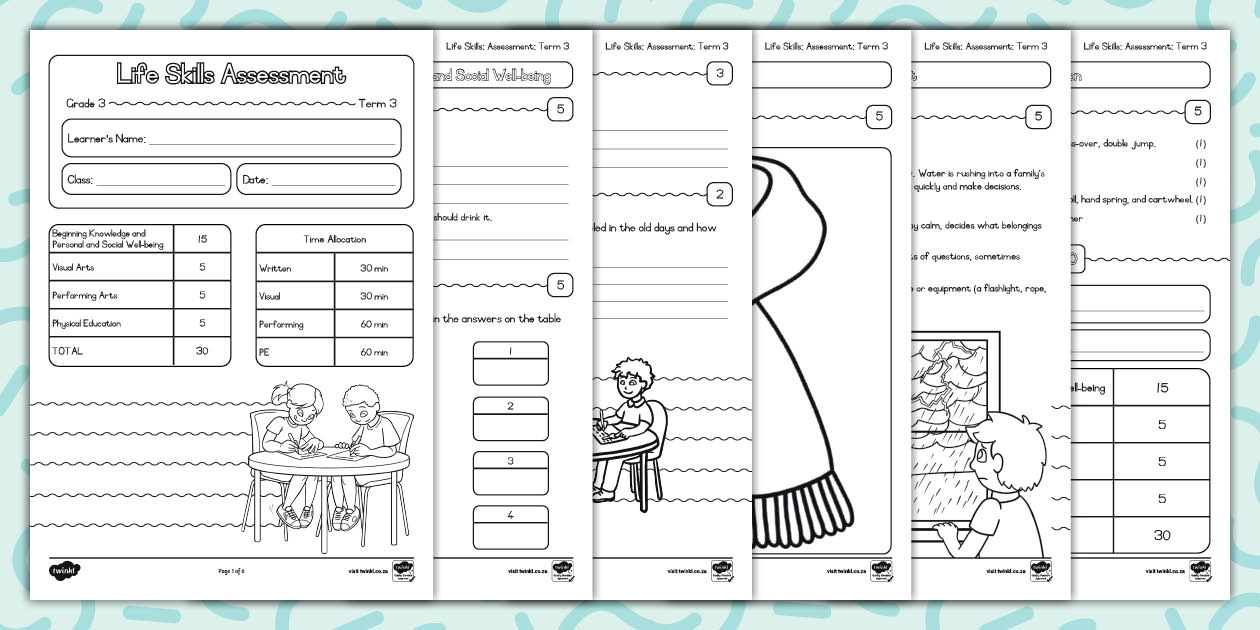 Grade 3 - LIfe Skills- Term 3 - Assessment Sheet - Twinkl