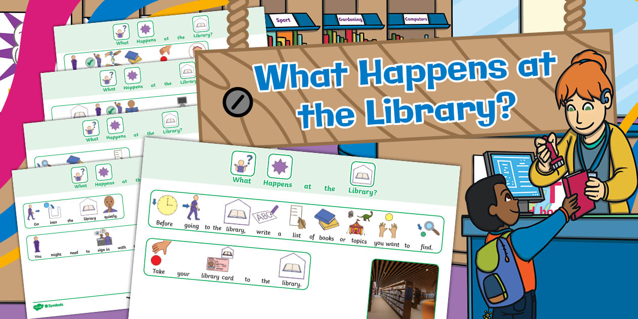 Twinkl Symbols: What Happens at the Library?