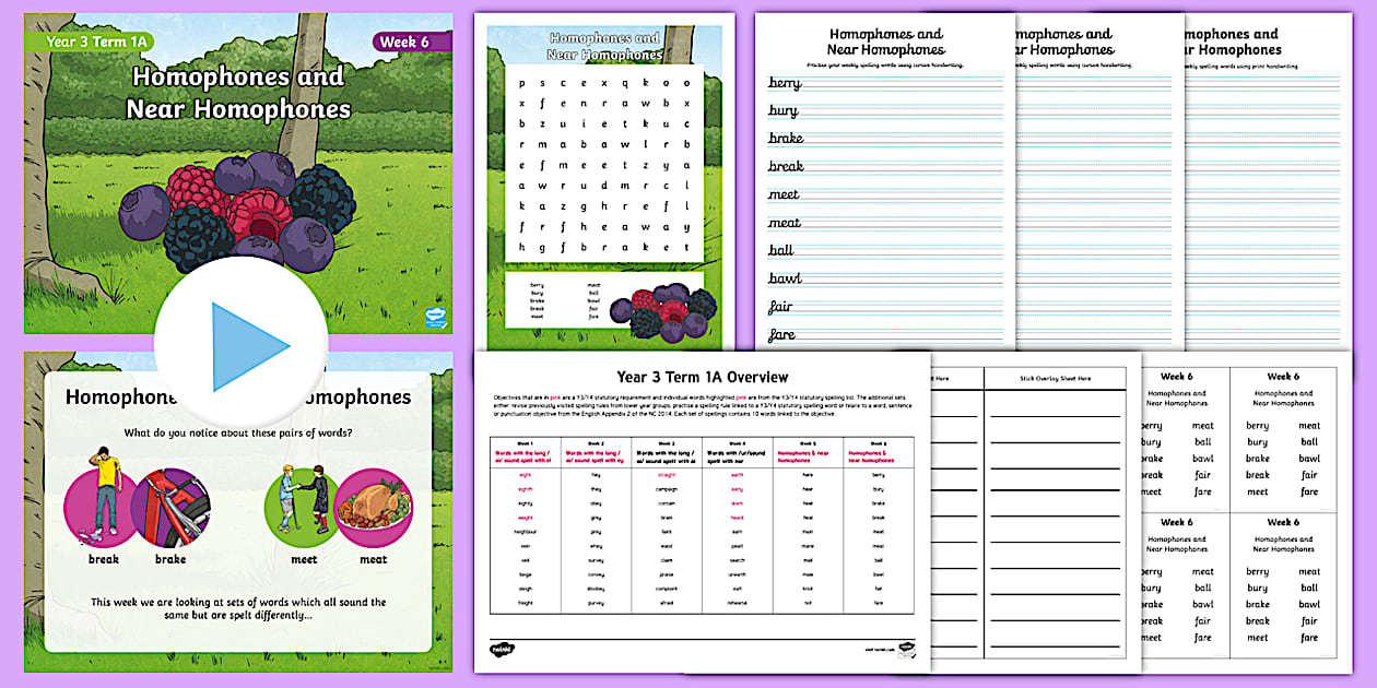 Year 3 Term 1A Week 6 Spelling Pack (teacher made) - Twinkl