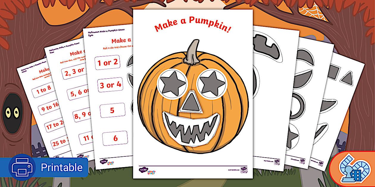 Make a Pumpkin Game with Dice - Halloween Pumpkins Game
