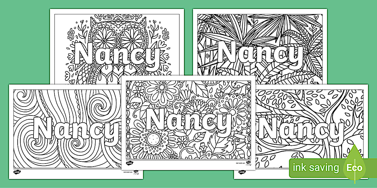 Nancy Mindfulness Name Colouring Activity (teacher made)