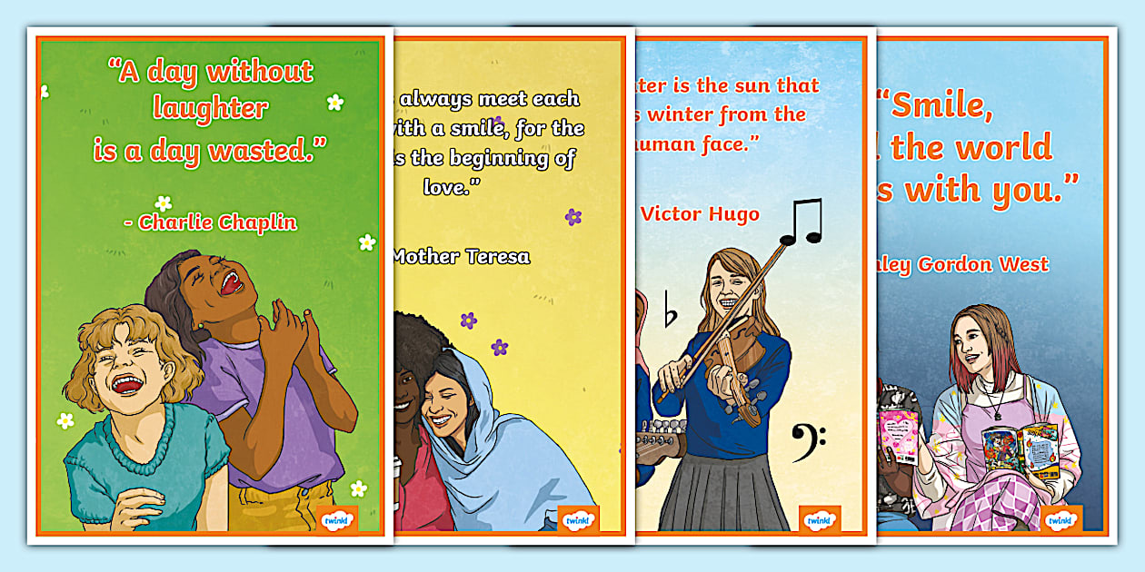 Laughter and Smile Quotes Poster Pack (teacher made)