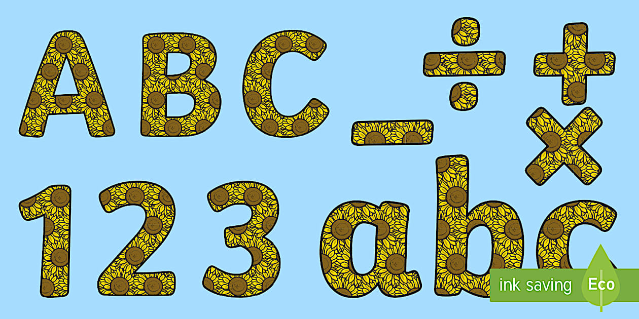 * NEW * Sunflower-Themed Display Lettering (teacher made)