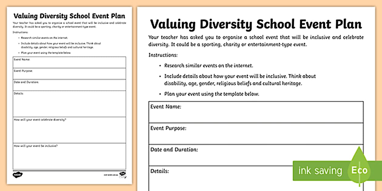 Valuing Diversity School Event Planning Activity - Twinkl