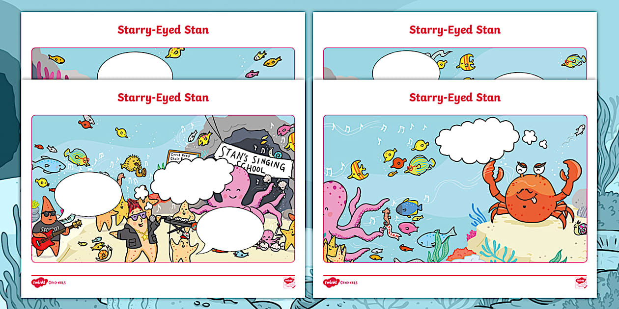 Starry-Eyed Stan Speech and Thought Bubble Writing Worksheets