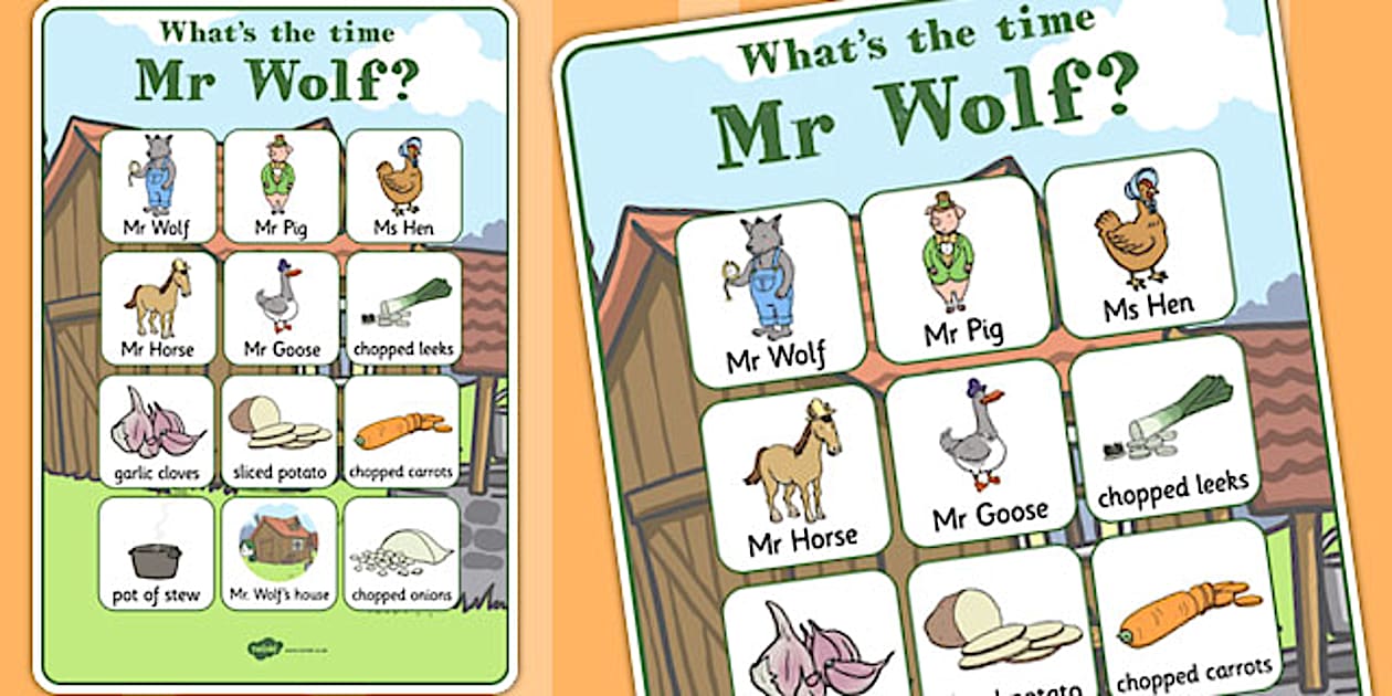 Vocabulary Poster to Support Teaching on What's The Time, Mr Wolf?