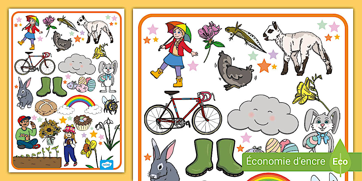 Poster pour jeu : Devine ce que je vois - le printemps