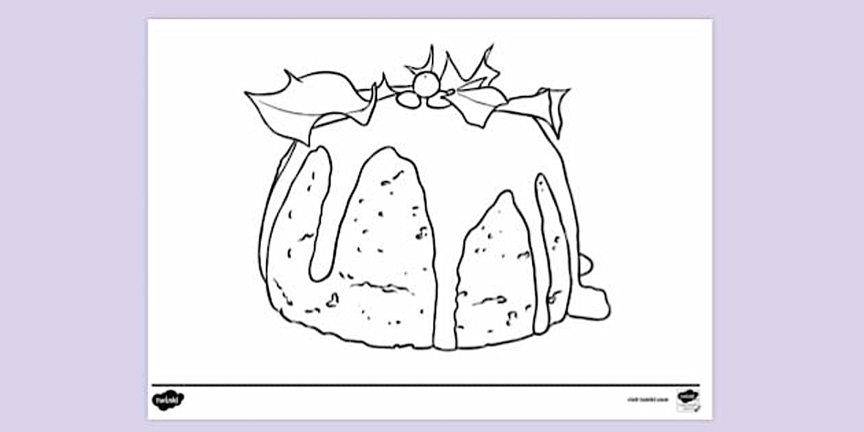 Christmas Pudding Colouring Sheet | Colouring Sheets