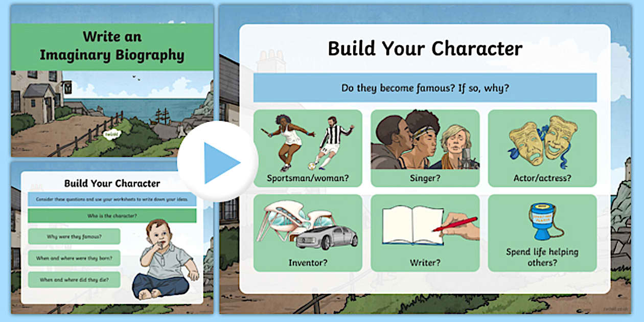 Imaginary Biography Writing and Character Building Powerpoint with ...