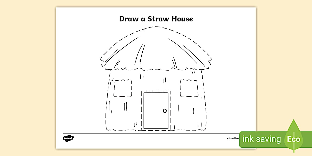 Draw a Straw House Pencil Control Activity | Twinkl - Twinkl