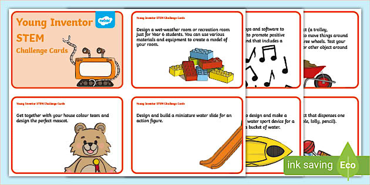 Young Inventor STEM Challenge Cards with QR Codes Ι Twinkl