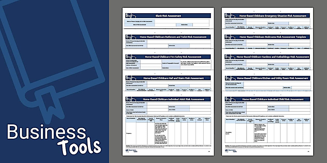 Home-Based Childcare Risk Assessments Template Pack - Twinkl