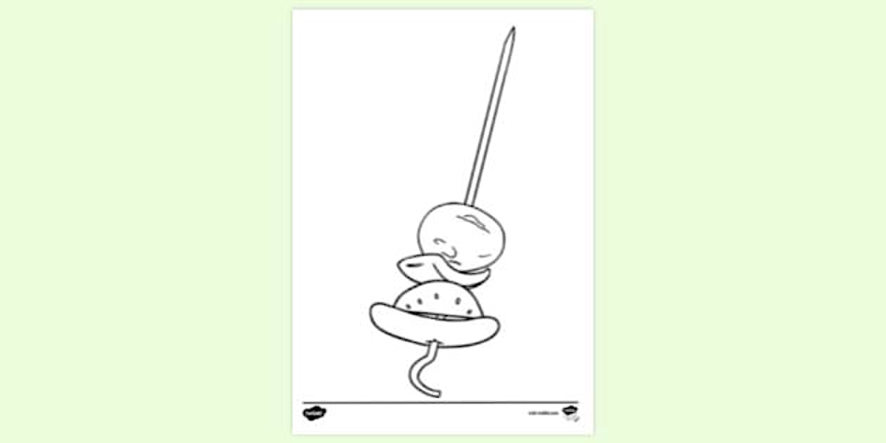 Empty Kebab Stick Skewer Colouring Sheet (profesor hizo)
