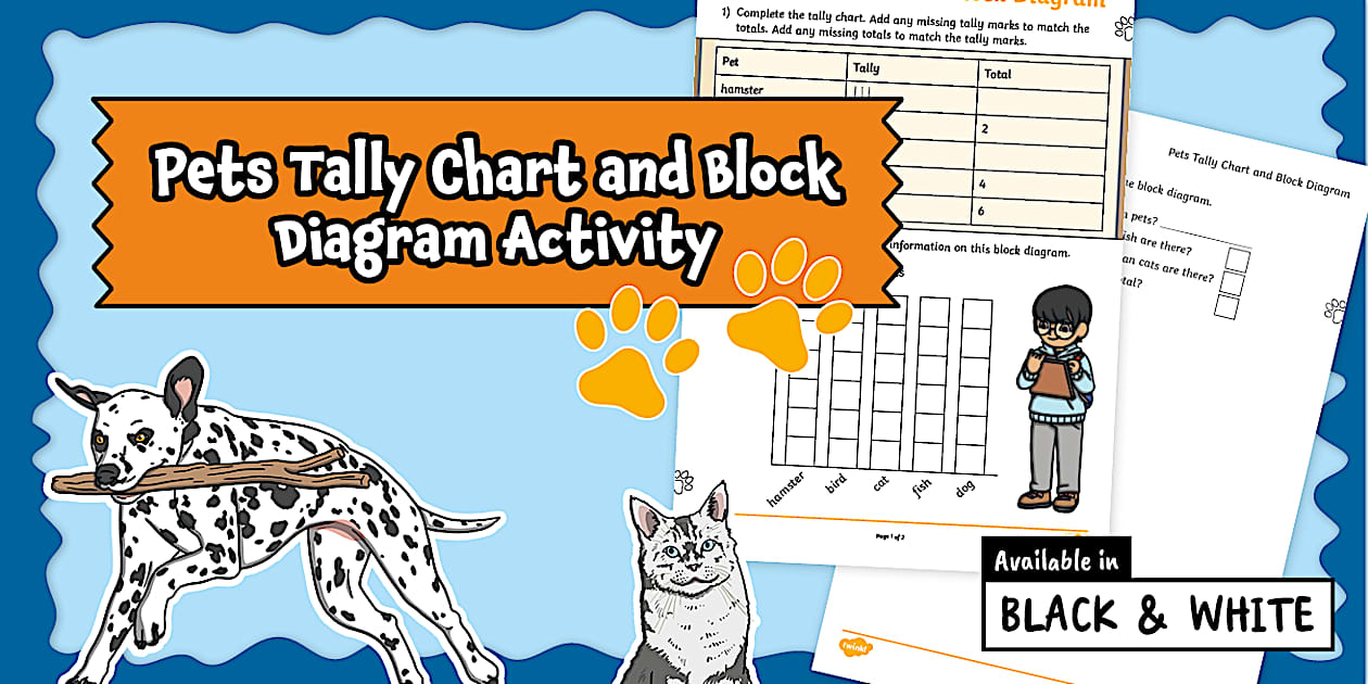👉 Pets Tally Chart and Block Diagram Activity - Twinkl