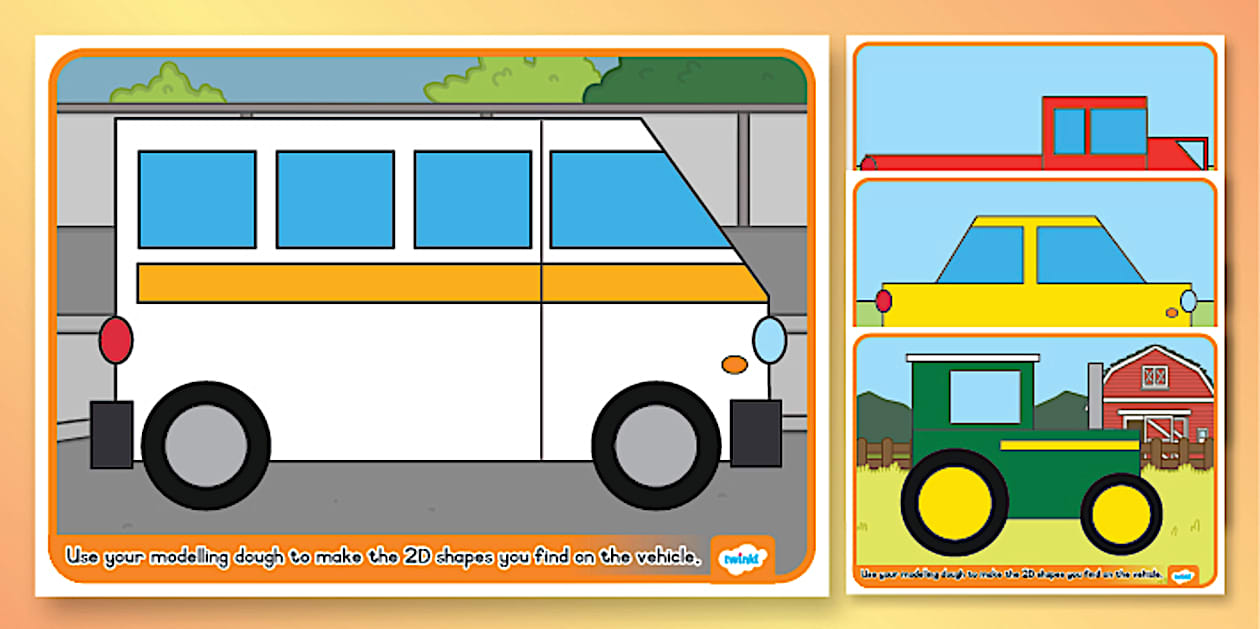 Grade R Transportation Modelling Dough 2D Shapes - Twinkl