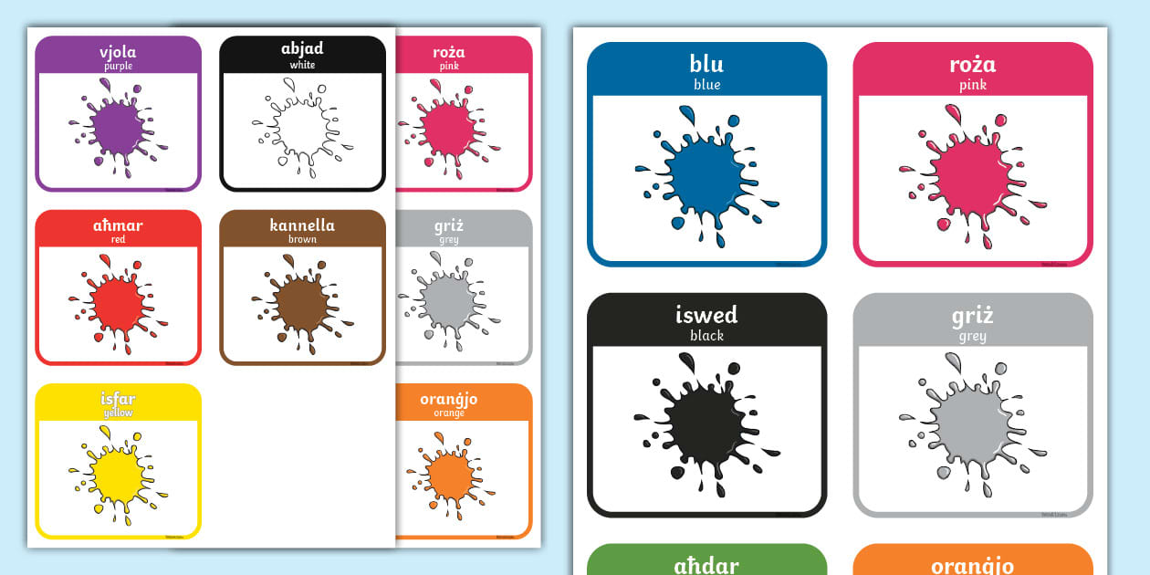 Colour flashcards in Maltese l Twinkl (teacher made)