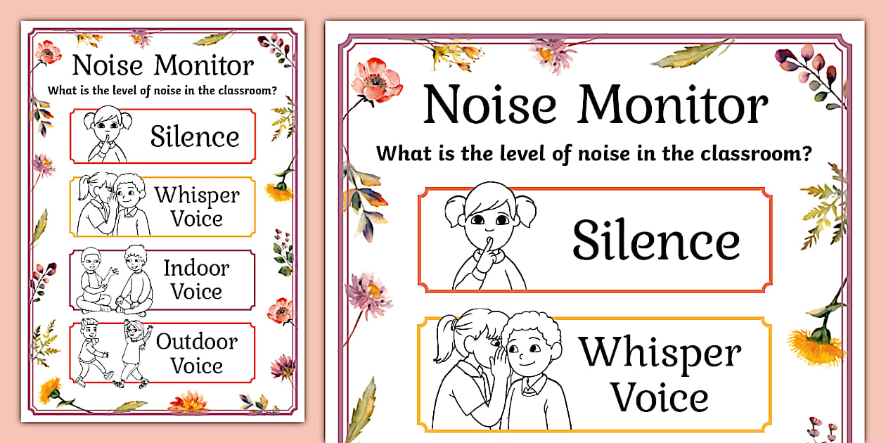 Wildflower Botanical Themed Noise Monitor Display Poster