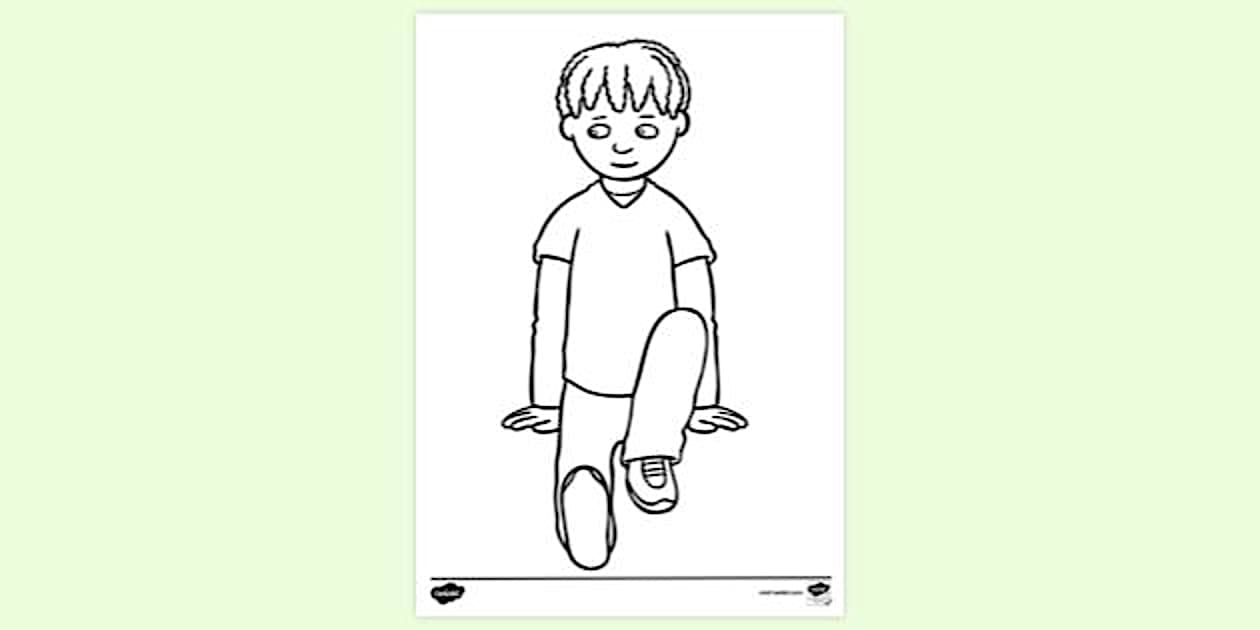 Boy Fidgeting Colouring Sheet | Colouring Sheets - Twinkl