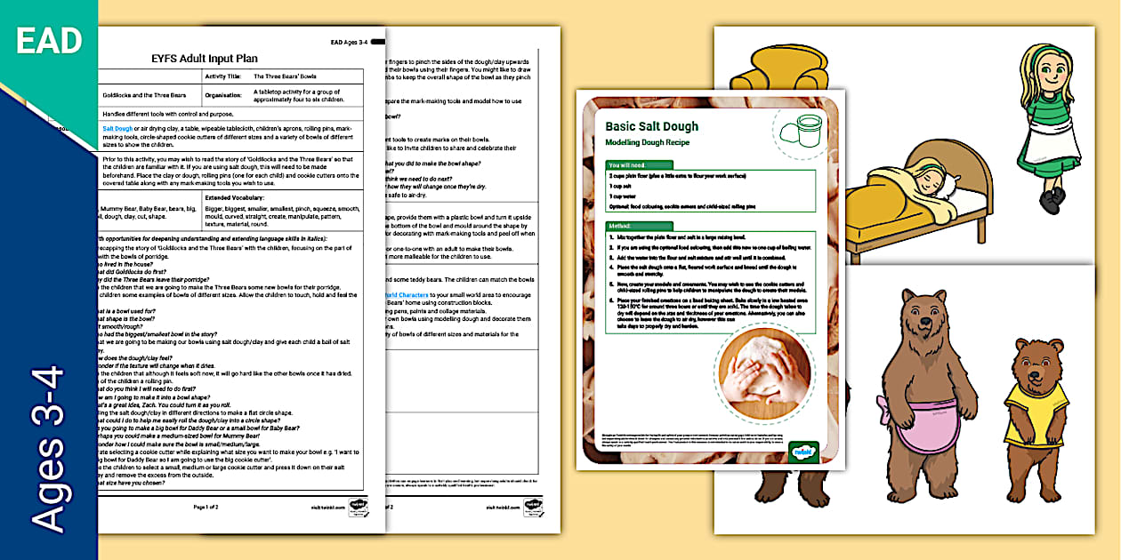 EYFS The Three Bears' Bowls Adult Input Plan & Resource Pack