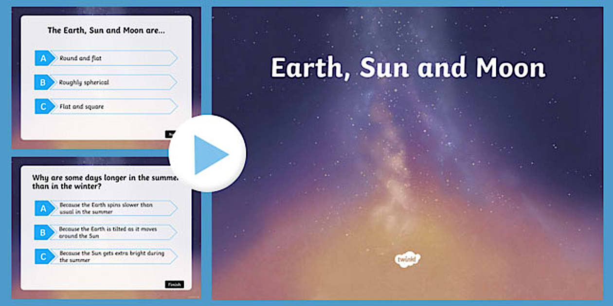 KS2 Earth Sun and Moon PowerPoint Quiz (teacher made)