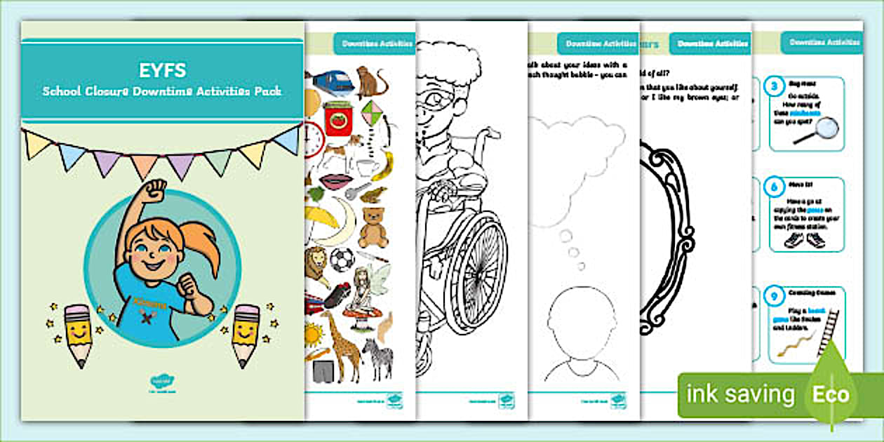 School Closure Downtime Activities Pack Kindergarten