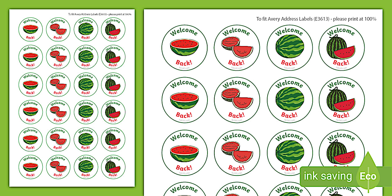 Watermelon Welcome Back to School Stickers (teacher made)