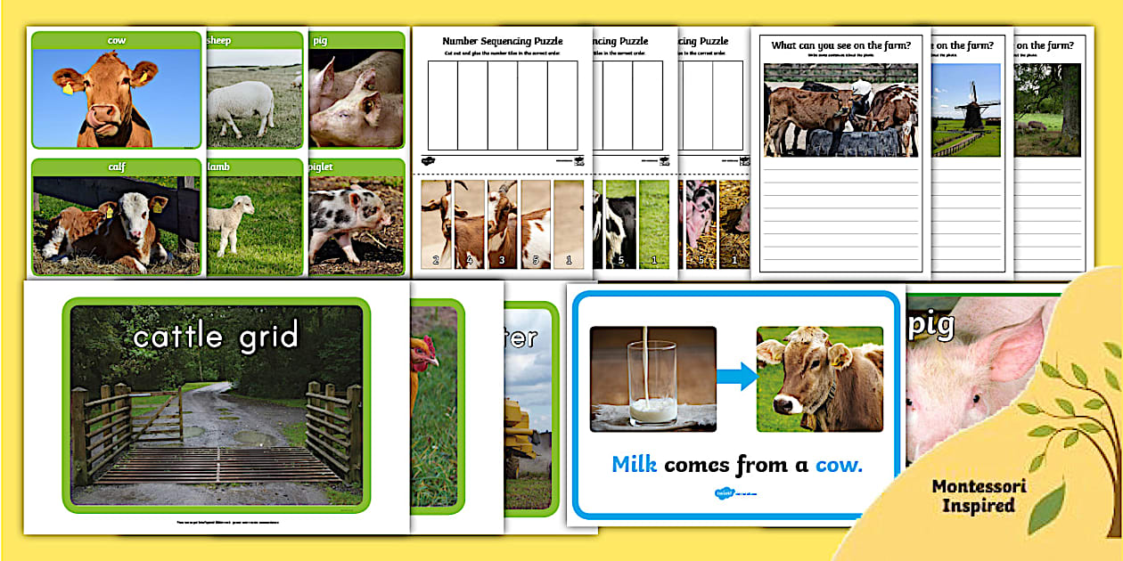 Montessori Farm Animals Resource Pack (teacher made)