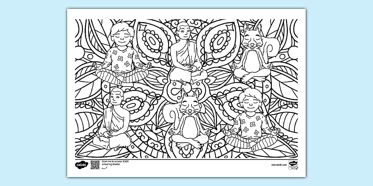 Meditation Mindfulness Colouring Page (teacher made)