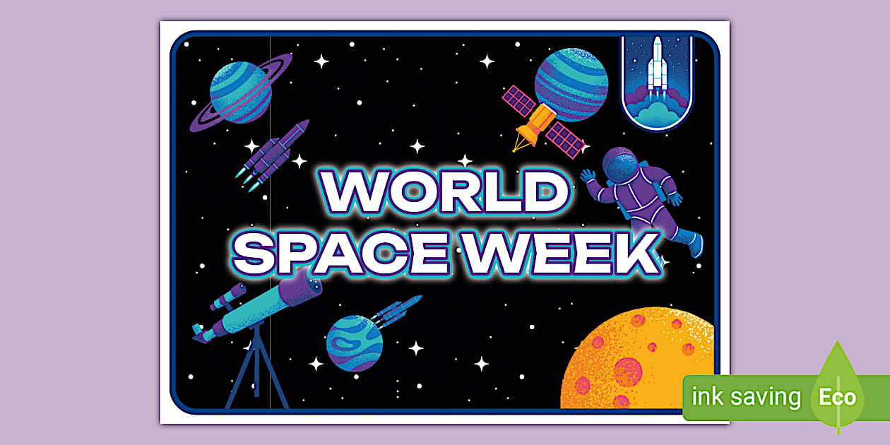 Space-Themed World Space Week Display Poster