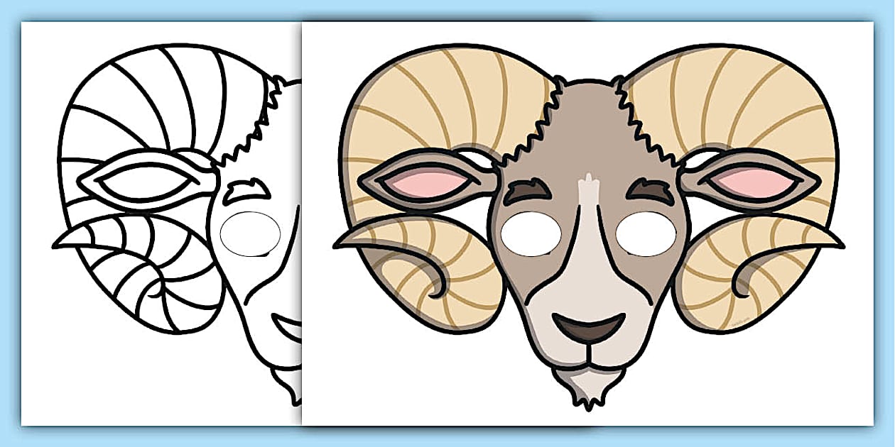 Ram Role Play Mask (teacher made) - Twinkl