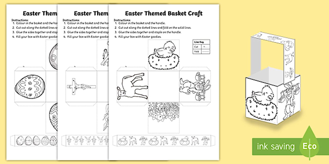 Easter Basket - Basket Craft Template - Twinkl